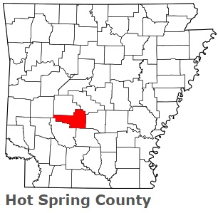 Hot Spring County on the map of Arkansas 2025. Cities, roads, borders ...