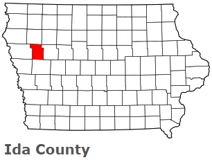 Ida County on the map of Iowa 2024. Cities, roads, borders and ...