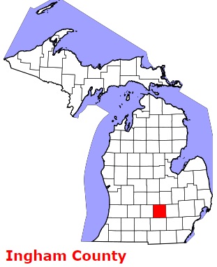 Ingham County on the map of Michigan 2025. Cities, roads, borders and ...