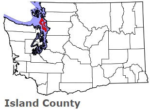 Island County on the map of Washington 2025. Cities, roads, borders and ...