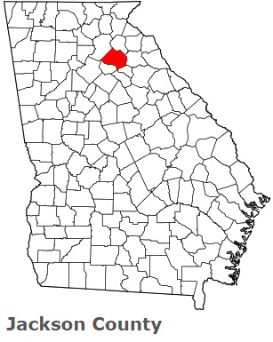 Jackson County on the satellite map of Georgia 2024. Actual satellite ...