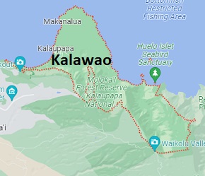 Kalawao County on the satellite map of Hawaii 2024. Actual satellite ...