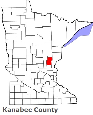 Kanabec County on the map of Minnesota 2024. Cities, roads, borders and ...