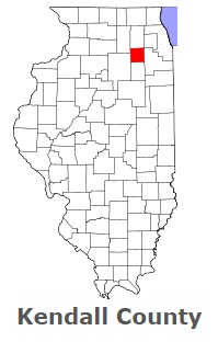 Kendall County on the satellite map of Illinois 2024. Actual satellite ...