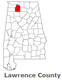 Lawrence County on the map of Alabama 2024. Cities, roads, borders and ...
