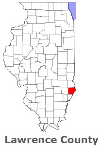 Lawrence County on the map of Illinois 2024. Cities, roads, borders and ...