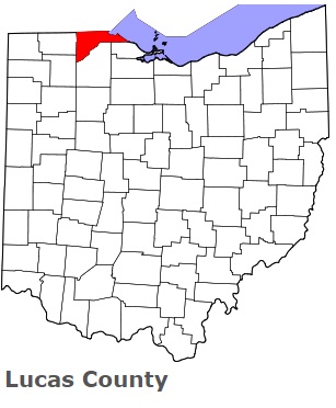 Lucas County on the map of Ohio 2025. Cities, roads, borders and directions in Lucas County of Ohio.