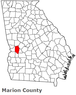 Marion County on the map of Georgia 2026. Cities, roads, borders and ...