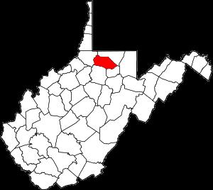 Marion County on the map of West Virginia 2025. Cities, roads, borders ...
