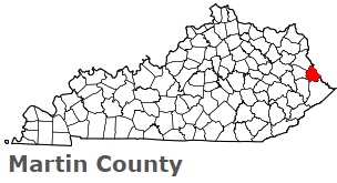 Martin County on the satellite map of Kentucky 2025. Actual satellite ...