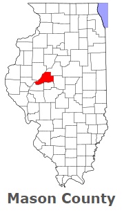 Mason County on the satellite map of Illinois 2024. Actual satellite ...