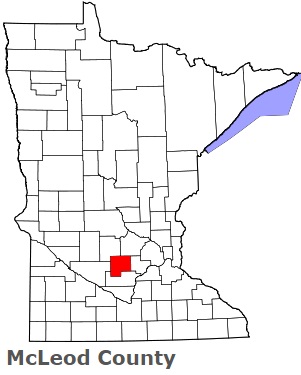 McLeod County on the satellite map of Minnesota 2024. Actual satellite ...