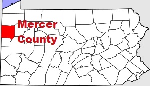 Mercer County on the satellite map of Pennsylvania 2024. Actual ...