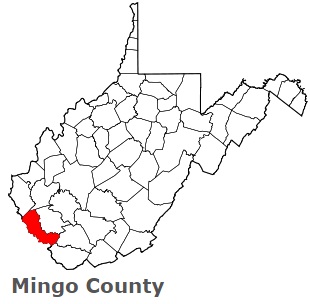 Mingo County on the map of West Virginia 2025. Cities, roads, borders and directions in Mingo ...