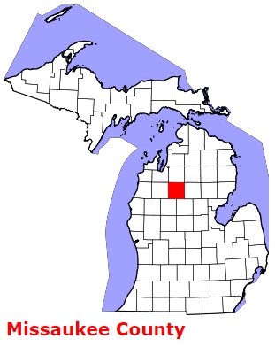 Missaukee County on the map of Michigan 2025. Cities, roads, borders ...