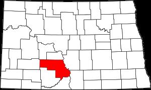 Morton County on the map of North Dakota 2025. Cities, roads, borders ...