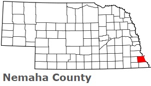 Nemaha County on the map of Nebraska 2024. Cities, roads, borders and ...