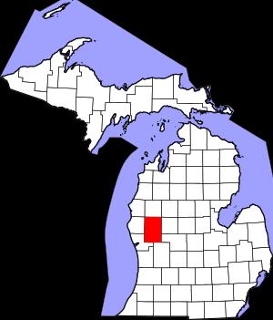 Newaygo County on the satellite map of Michigan 2024. Actual satellite ...