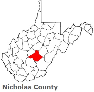 Nicholas County on the satellite map of West Virginia 2025. Actual ...