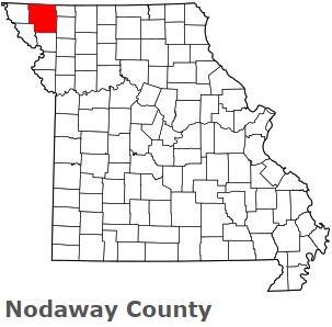 Nodaway County on the map of Missouri 2024. Cities, roads, borders and ...