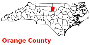 Orange County on the satellite map of North Carolina 2025. Actual satellite images of Orange ...