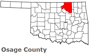 Osage County on the map of Oklahoma 2025. Cities, roads, borders and ...