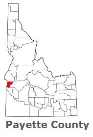 Payette County on the map of Idaho 2025. Cities, roads, borders and ...