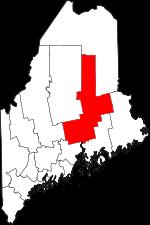 Penobscot County on the map of Maine 2023. Cities, roads, borders and ...