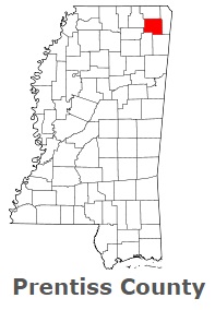 Prentiss County on the satellite map of Mississippi 2024. Actual ...
