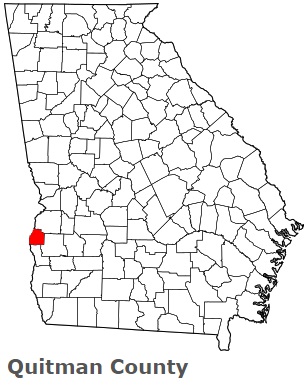 Quitman County on the map of Georgia 2024. Cities, roads, borders and ...