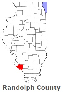Randolph County on the map of Illinois 2024. Cities, roads, borders and ...