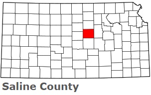 Saline County on the satellite map of Kansas 2023. Actual satellite ...