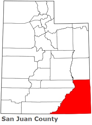 San Juan County on the satellite map of Utah 2023. Actual satellite ...