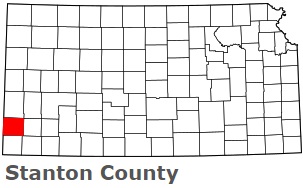 Stanton County on the map of Kansas 2025. Cities, roads, borders and ...