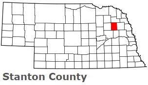 Stanton County on the map of Nebraska 2024. Cities, roads, borders and ...