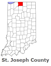 St. Joseph County on the satellite map of Indiana 2024. Actual ...