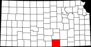 Sumner County on the map of Kansas 2025. Cities, roads, borders and ...
