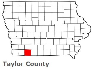 Taylor County on the map of Iowa 2024. Cities, roads, borders and ...