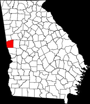 Troup County on the map of Georgia 2026. Cities, roads, borders and ...