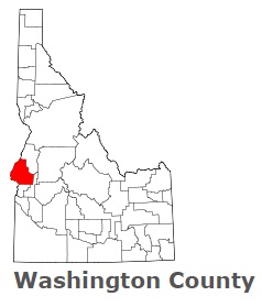 Washington County on the map of Idaho 2026. Cities, roads, borders and ...