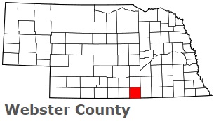 Webster County on the map of Nebraska 2025. Cities, roads, borders and ...