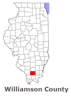 Williamson County on the satellite map of Illinois 2024. Actual ...