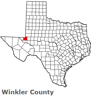 Winkler County on the map of Texas 2024. Cities, roads, borders and ...