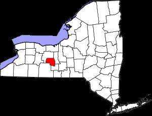 Yates County on the satellite map of New York 2024. Actual satellite ...